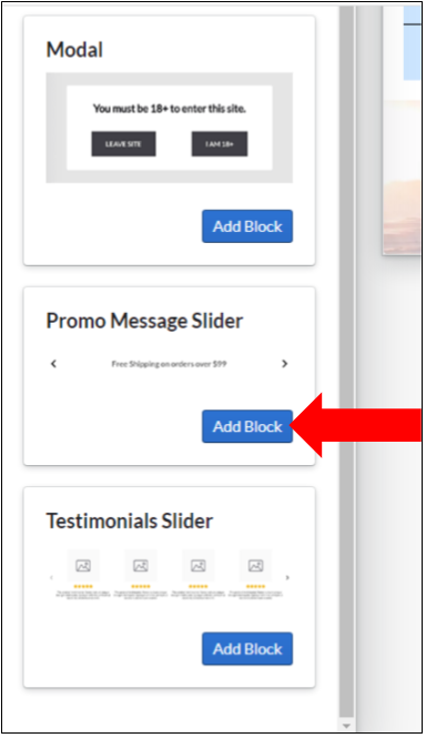 Site Designer: Adding a Block